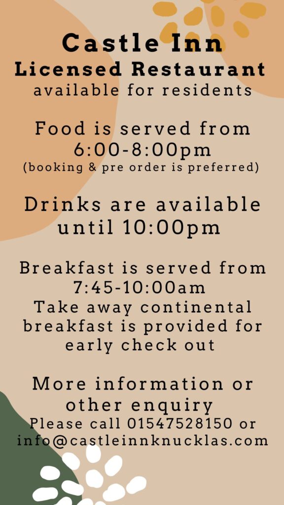 Main Menu - The Castle Inn, Knucklas